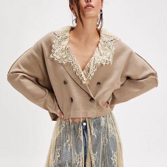 Free People | Sweaters | Nwt Free People We The Free Sadie Crop Knit ...